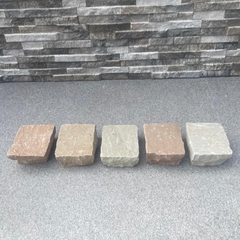 Raj Green Sandstone Cobbles/Setts